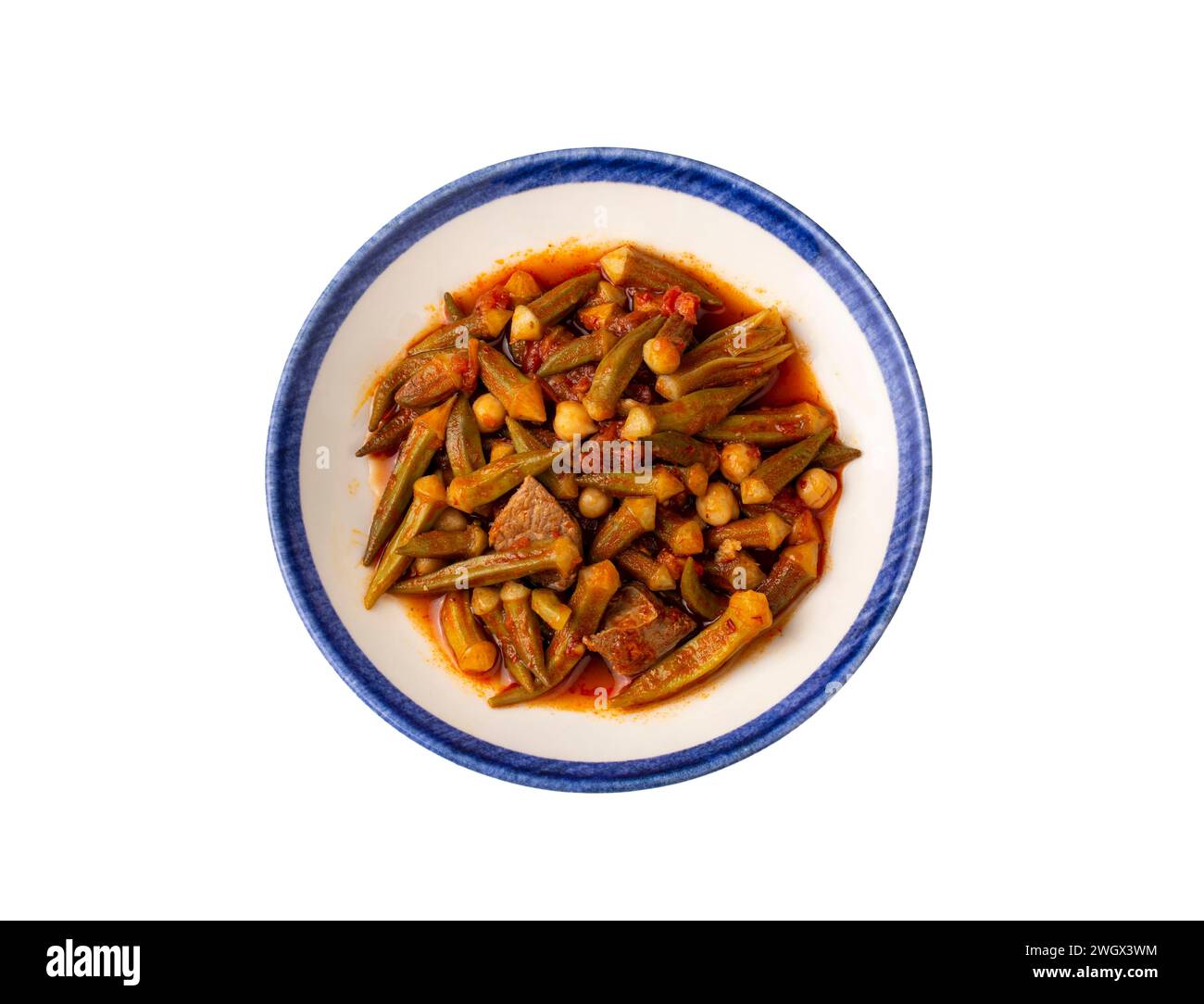 Traditional delicious Turkish cuisine. Locally cooked okra dish. Turkey ...