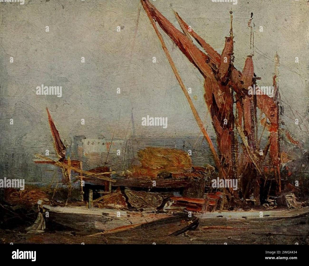 Arthur Streeton - Hay Barges on the Thames Stock Photo - Alamy