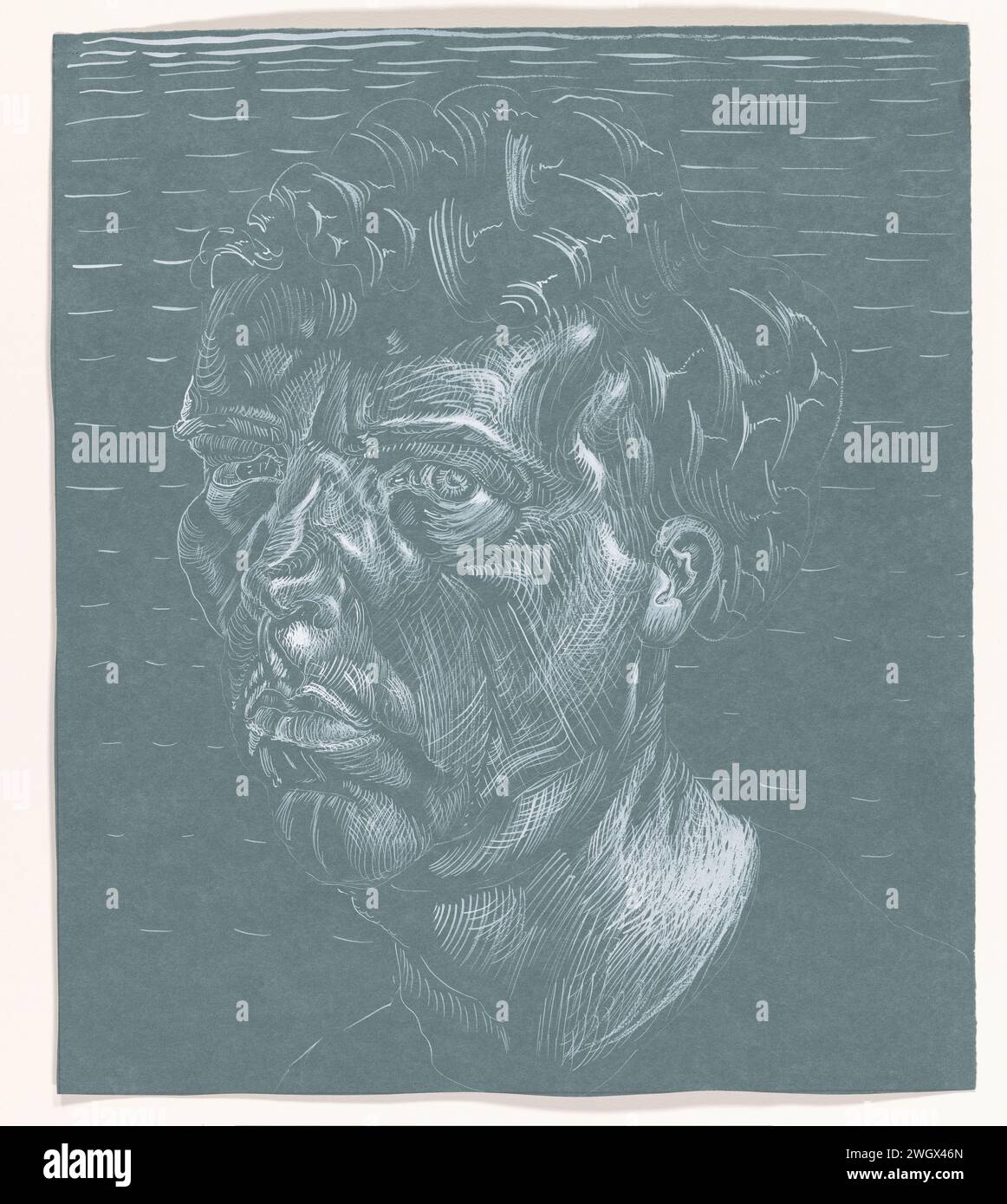 Self -portrait 2002 No. 129, Philip Akkerman, 2002 drawing ¾ and face ...