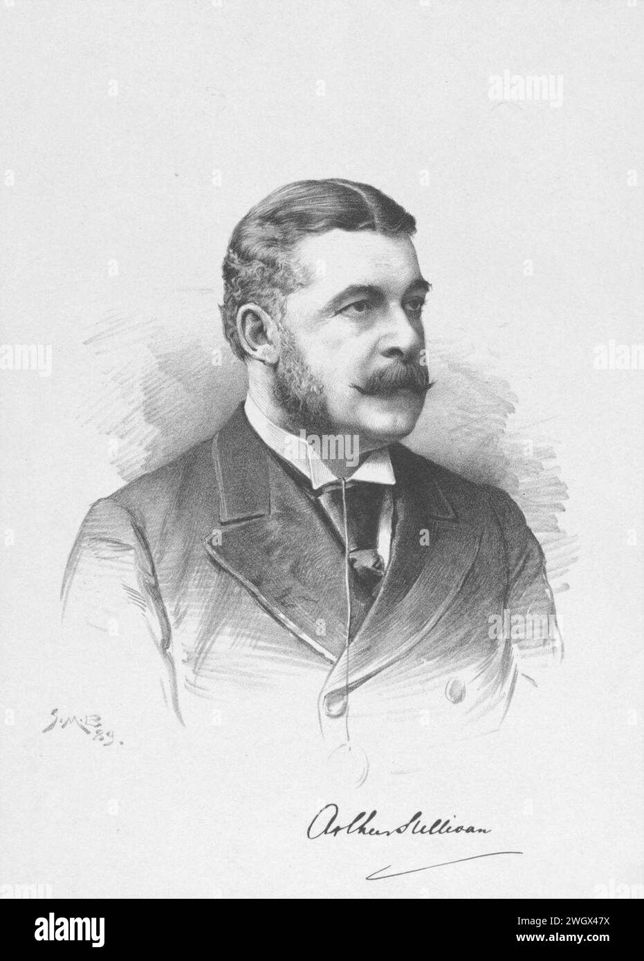 Arthur Sullivan engraving, 1889 Stock Photo - Alamy