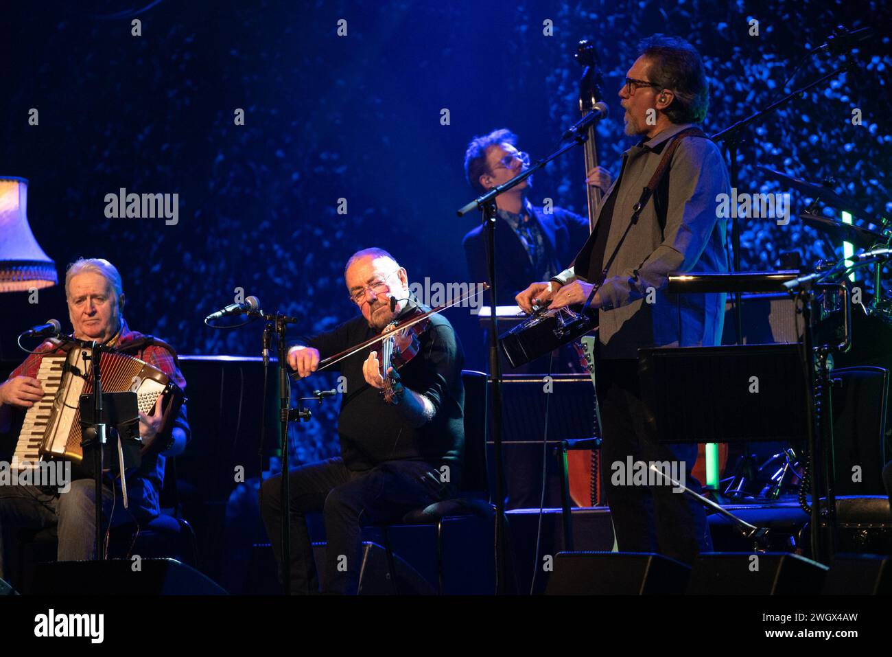 Glasgow Scotland. January 2024. Aly Bain, Shetland fiddler, and ...