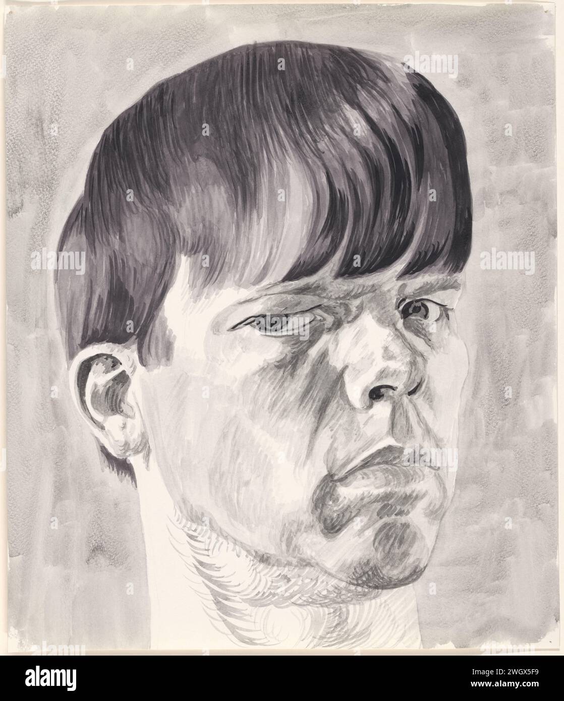 Self -portrait 1996 No. 100, Philip Akkerman, 1996 drawing ¾ and face ...