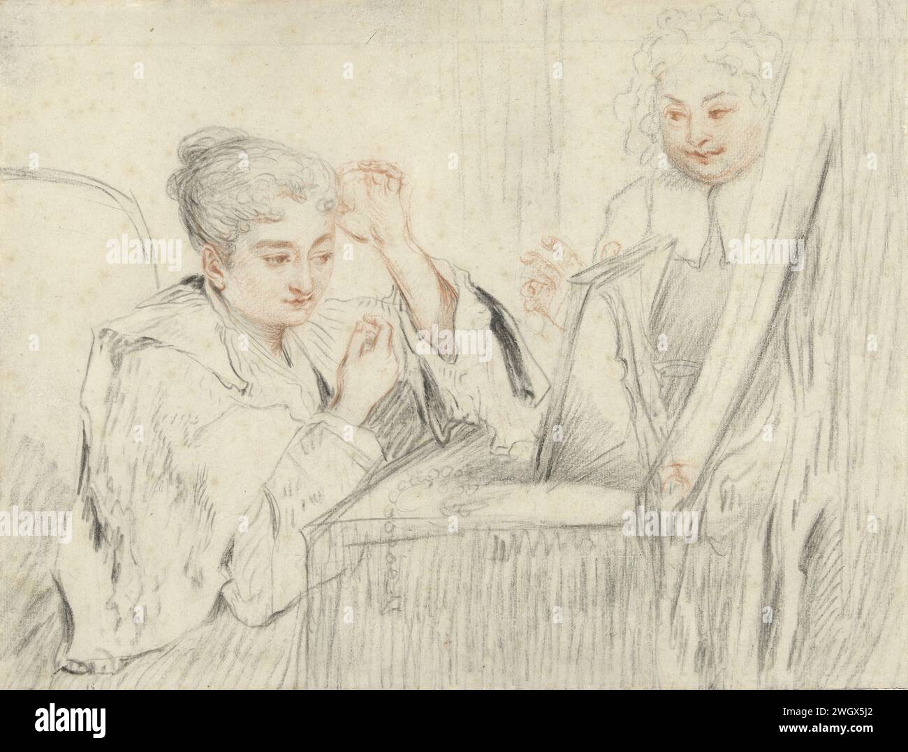 Rosalba Carriera (?) On her toilet, Jean Antoine Watteau (Possible ...