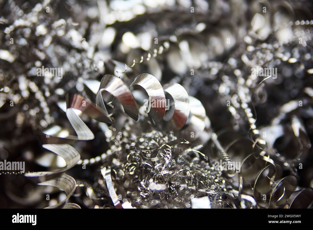 Precision Metalworking Shavings Close-Up Stock Photo - Alamy