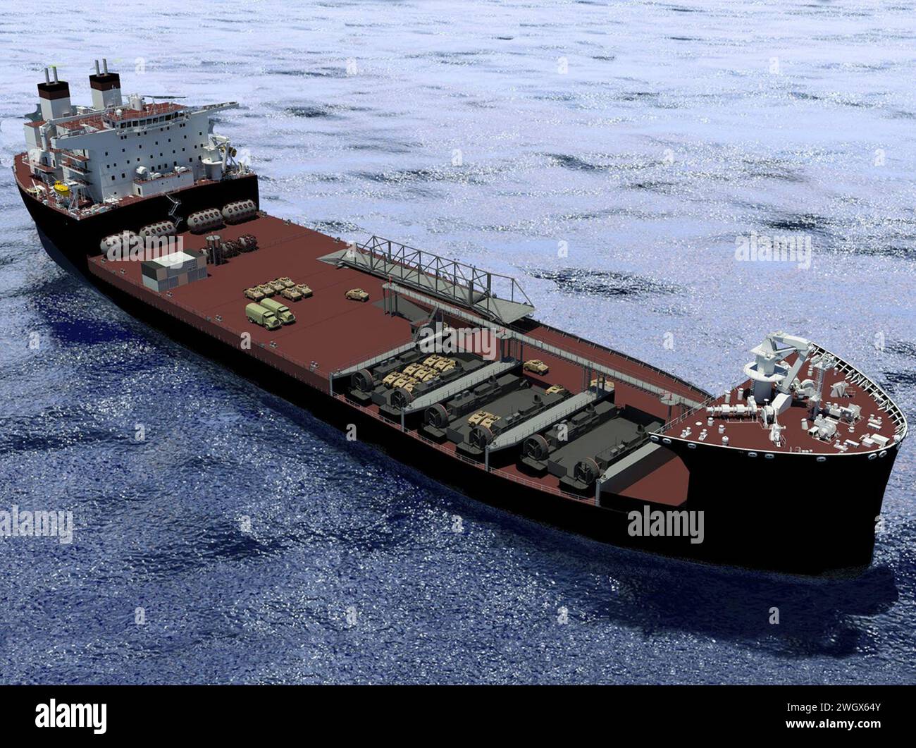 Artist rendering of USNS Montford Point (T-MLP-1) US Navy Stock Photo ...