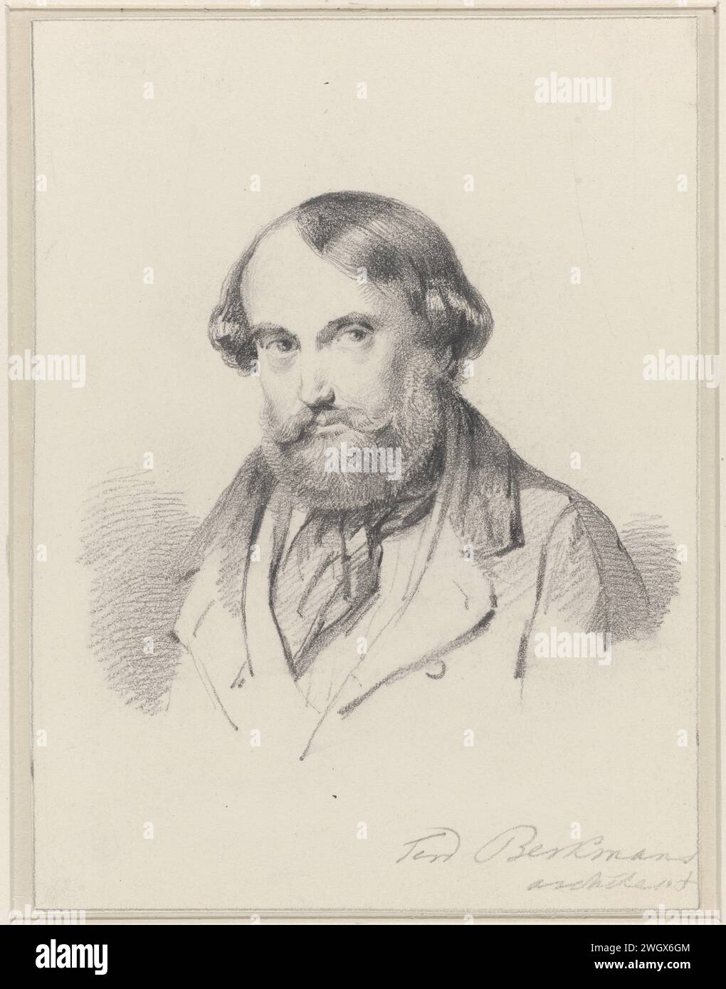 Portrait of Ferdinand Berkmans, Ferdinand Berkmans, 1800 - 1900 drawing ...