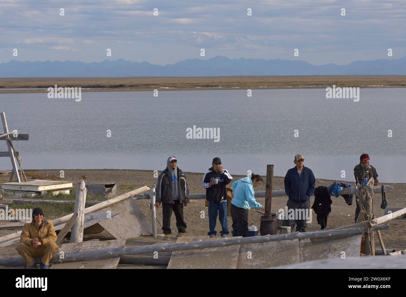 camp on a sandspit along anwr 1002 coastal plain arctic alaska Stock ...