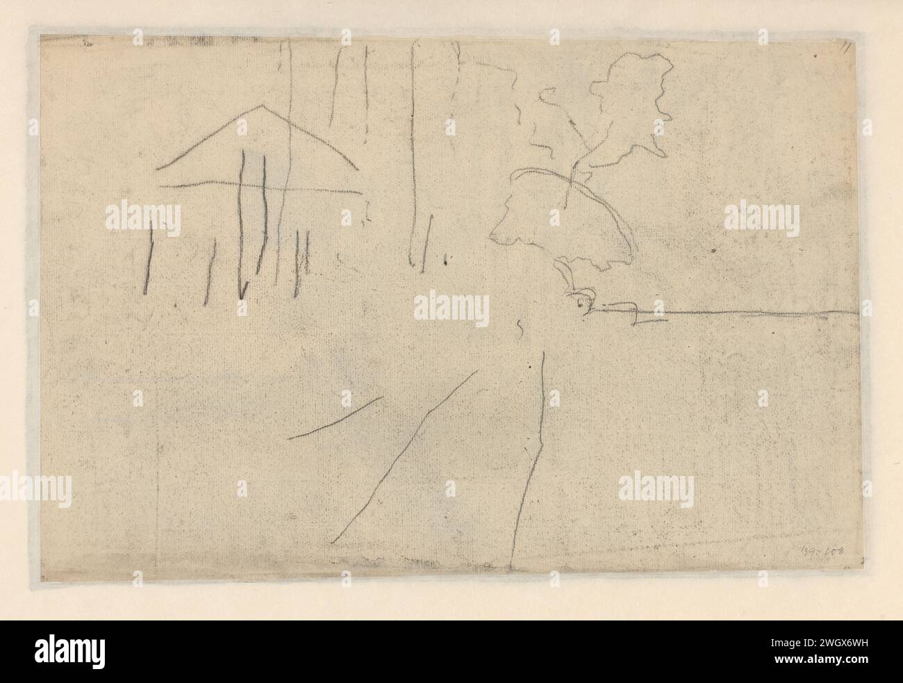 Landscape sketch, Egbert Rubertus Derk Schaap, 1872 - 1939 drawing ...