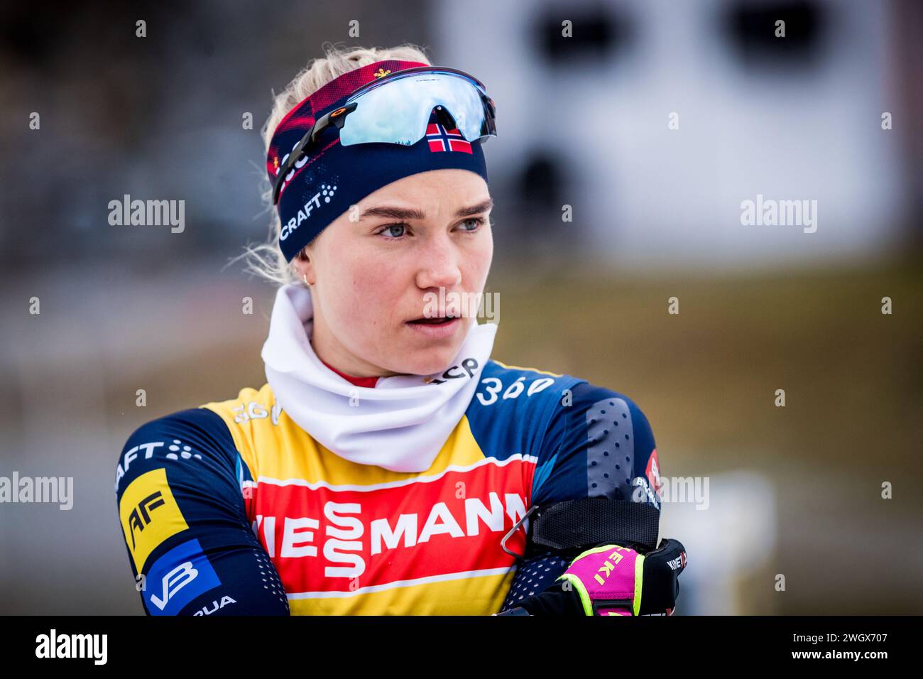 Juni Arnekleiv of Norway during official training for the Biathlon ...