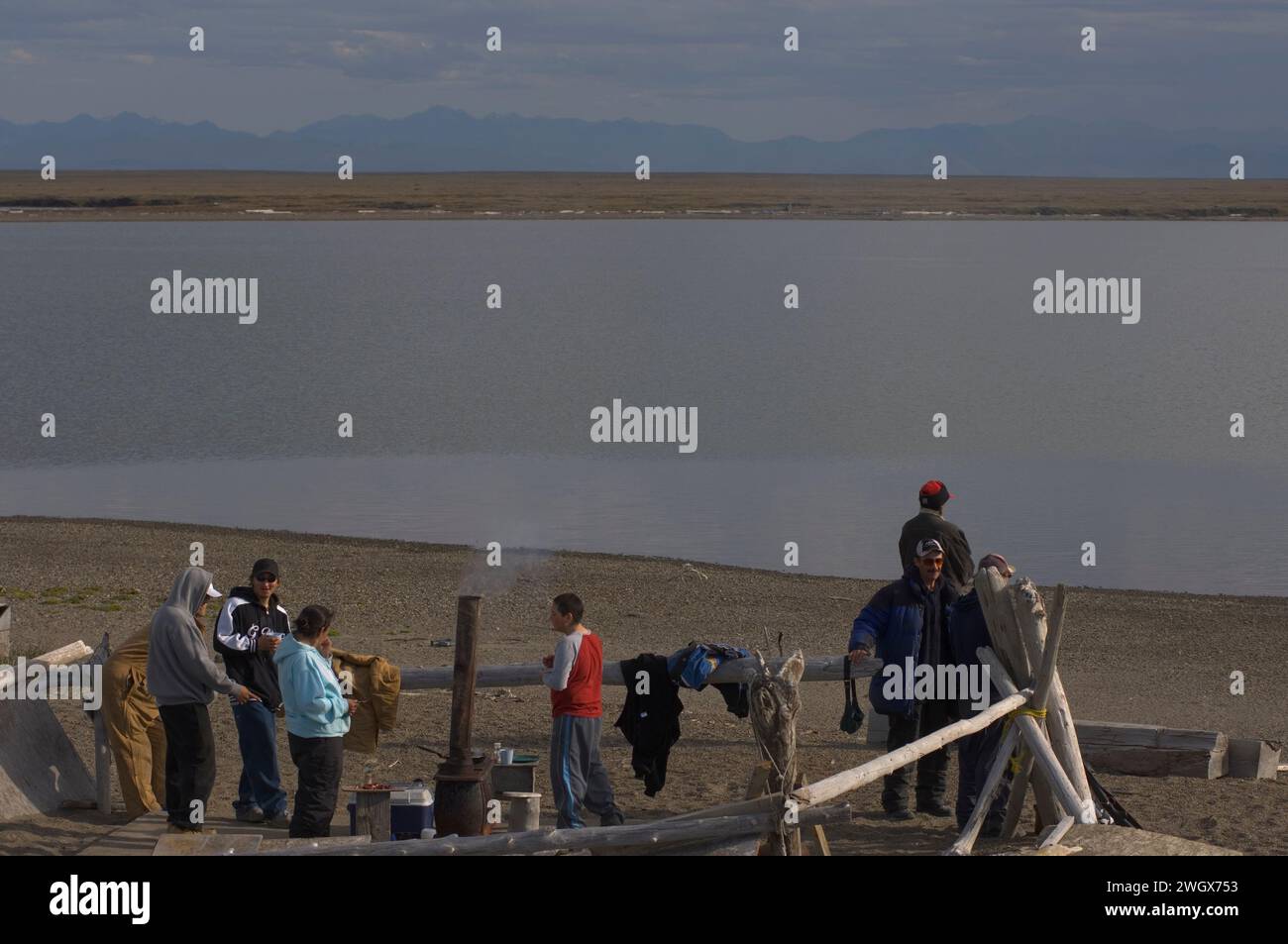 camp on a sandspit along anwr 1002 coastal plain arctic alaska Stock ...
