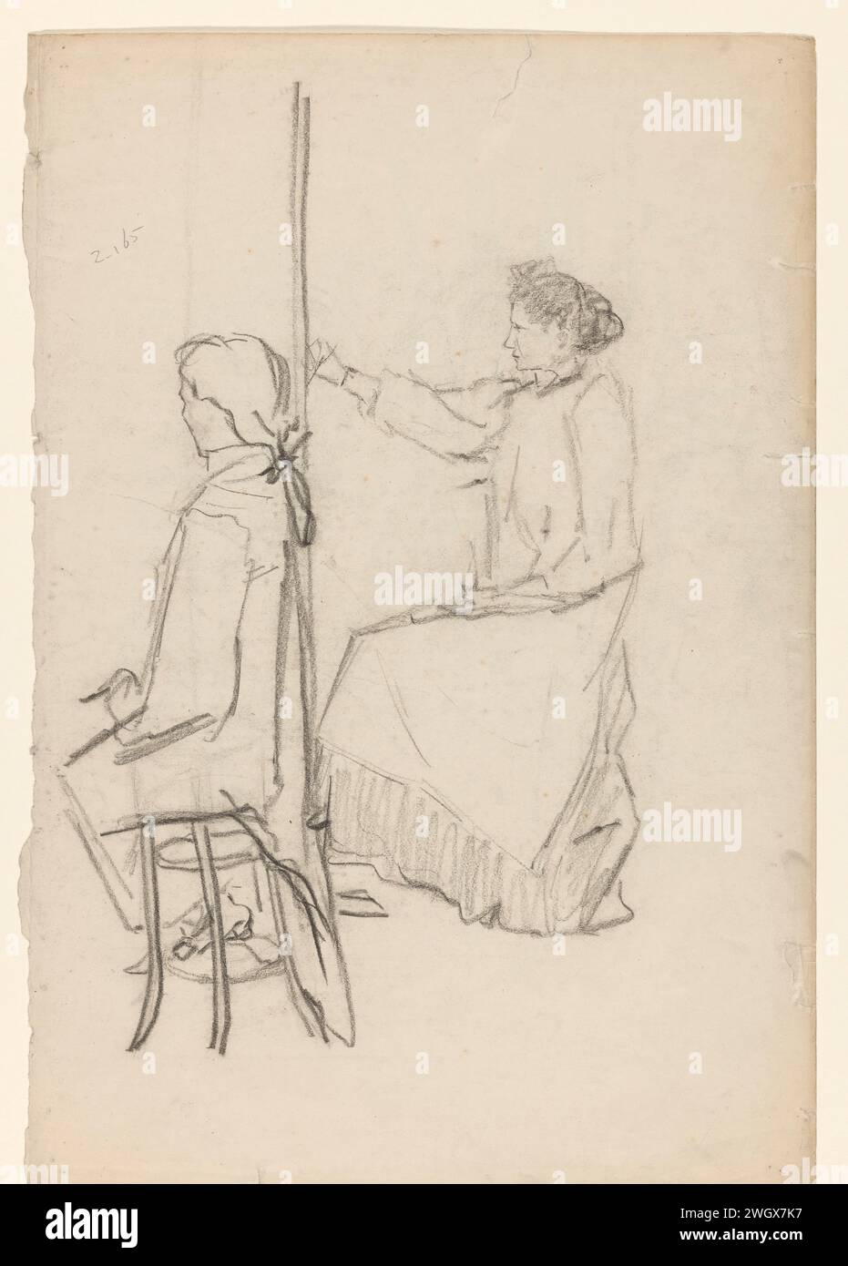 Drawing students, Dirk Arnoldus Taventrate, 1856 - 1899 drawing paper ...