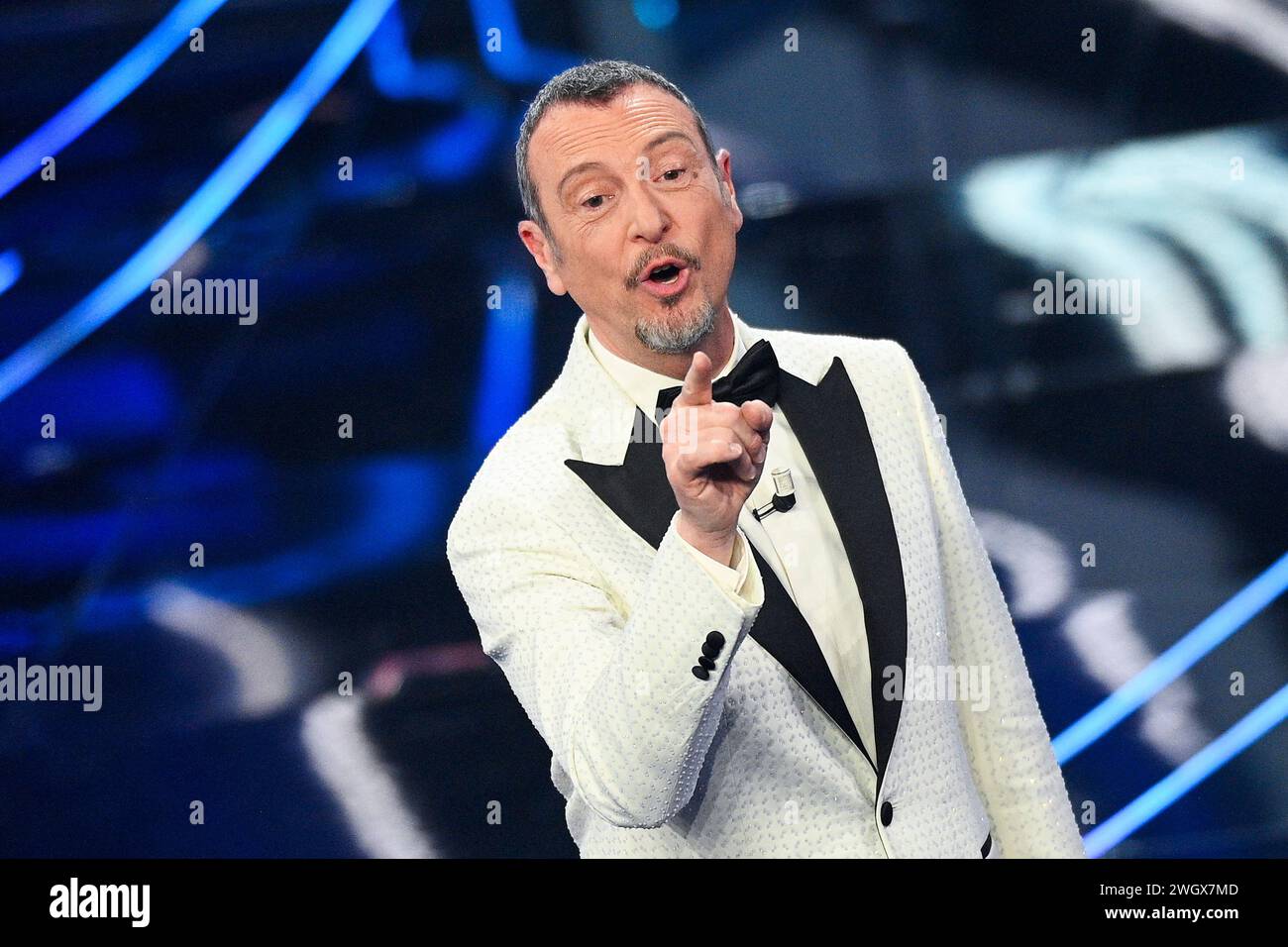 Sanremo, Italia. 06th Feb, 2024. Amadeus during the 74th edition of the ...