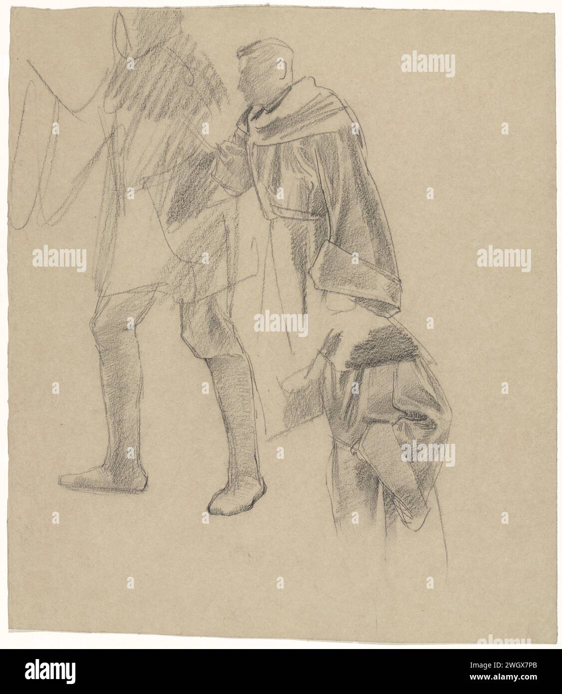 Preliminary study for the first Bossche Wand: Three studies of a Monnik ...