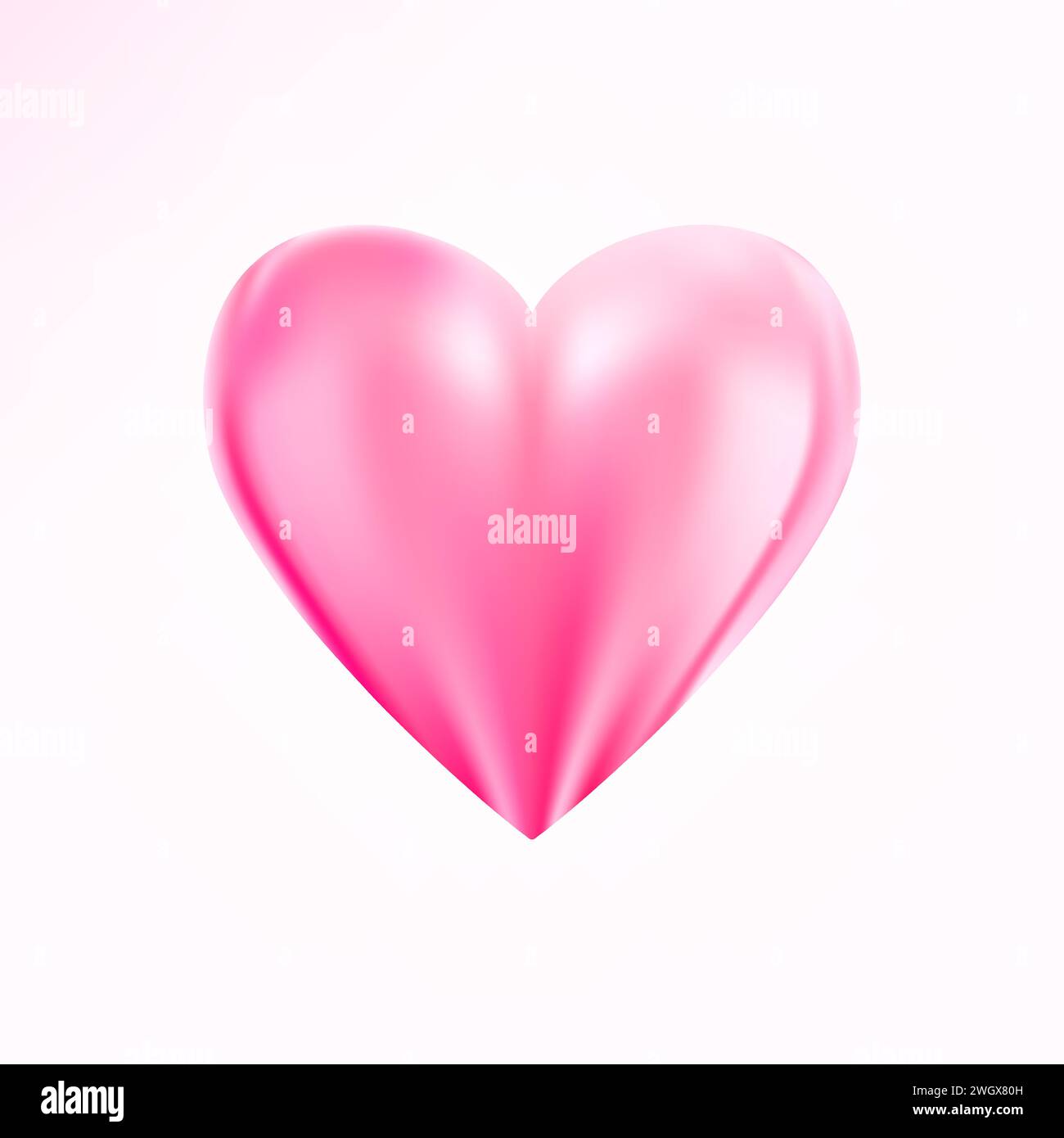 Realistic pink heart icon. 3D heart shape. Vector illustration EPS 10 ...