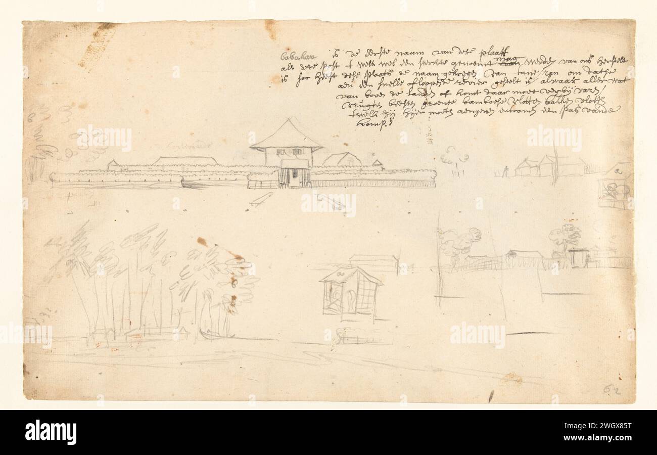 Sketches in and near the fort of Babahan, Anonymous, Cornelis de Bruyn ...