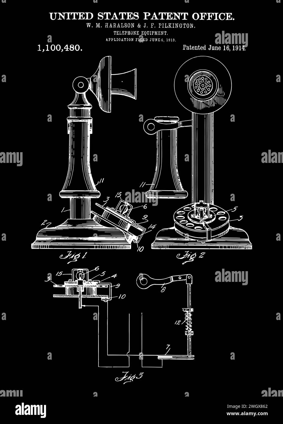 Antique telephone 1914 Stock Vector Images - Alamy