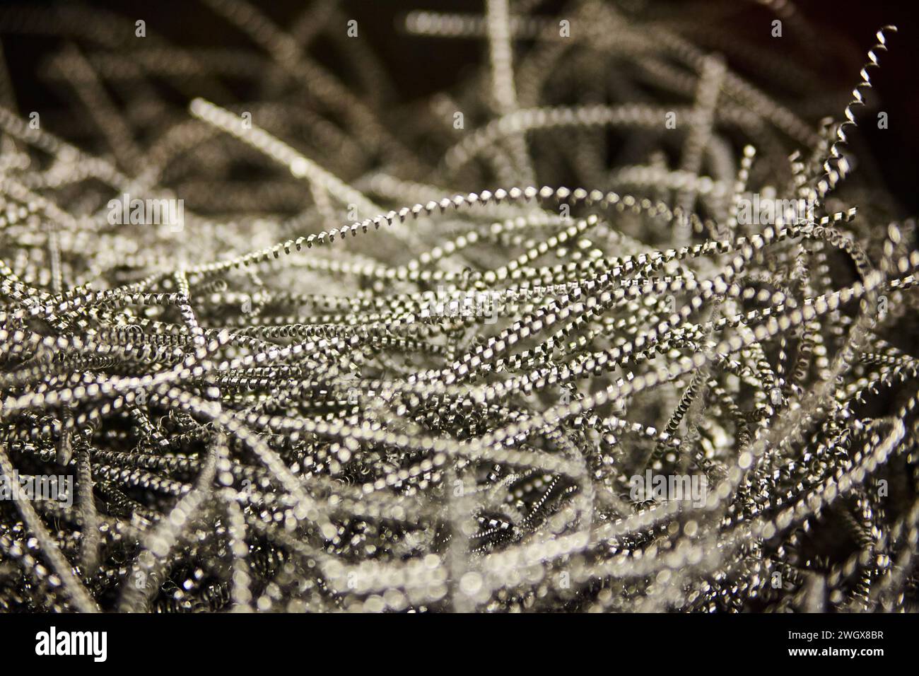 Precision Metal Shavings in Industrial Workshop - Close-Up Perspective ...
