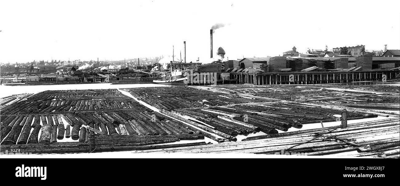 Asahel Curtis Panorama of Stimson Mill, Ballard, 1904 Stock Photo - Alamy