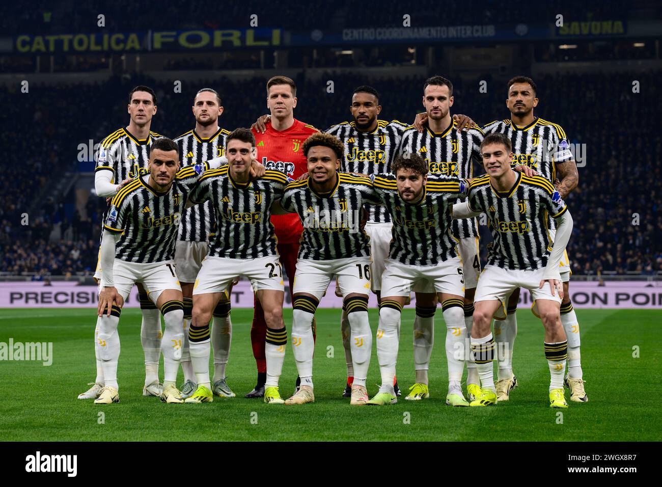 Milan, Italy. 4 February 2024. Players of Juventus FC pose for a team ...