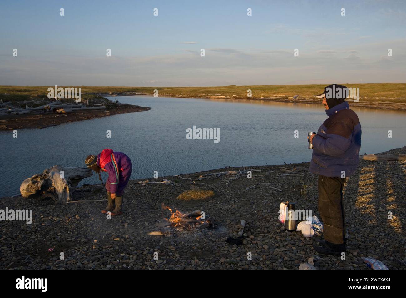 camp on a sandspit along anwr 1002 coastal plain arctic alaska Stock ...