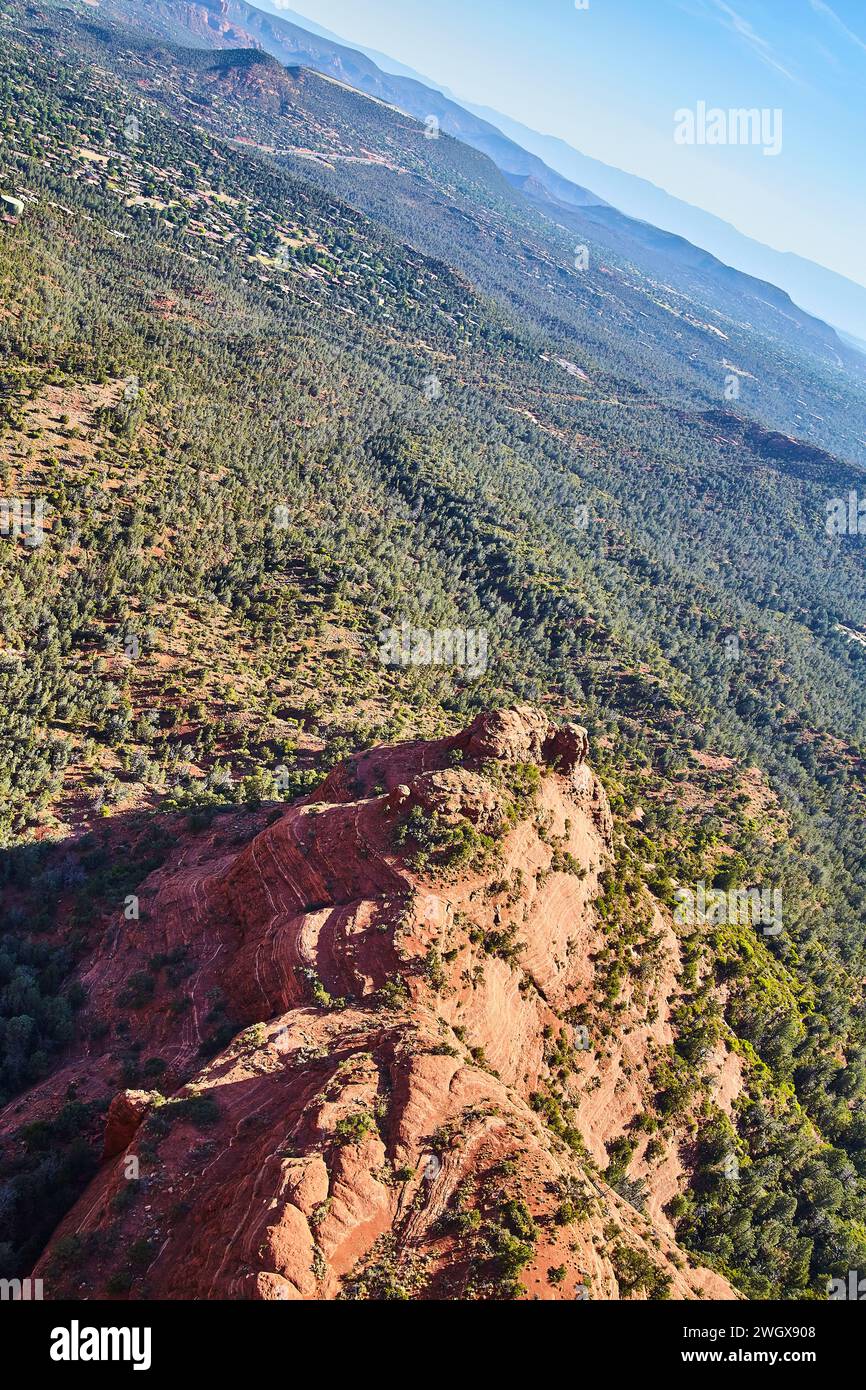 Aerial View of Sedona's Red Rock Formations and Lush Foliage Stock ...