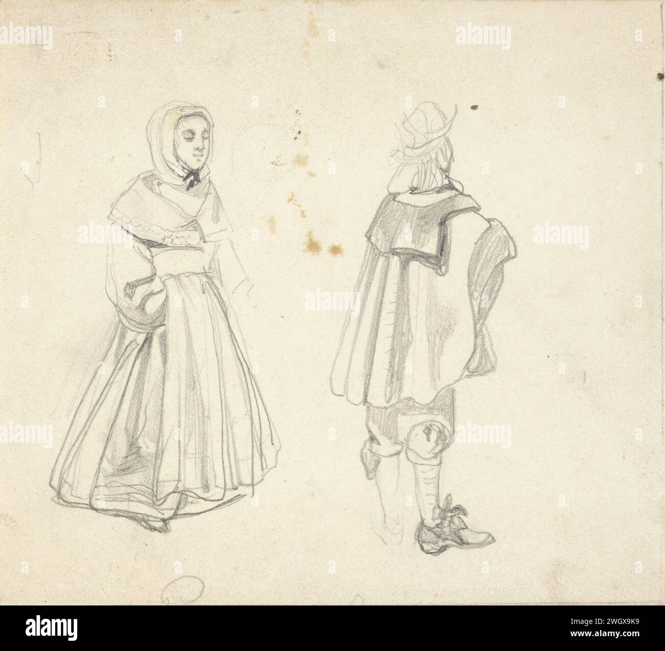 Study of a man and woman in seventeenth -century clothing, Johannes ...