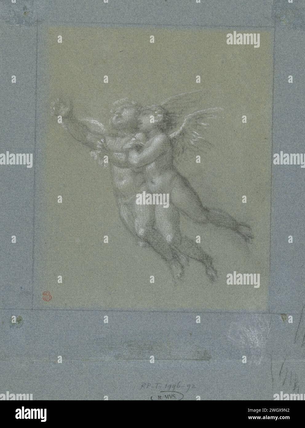 Two Flying Putti, Pierre Prud'Hon, 1798 - 1801 drawing Design for a ...