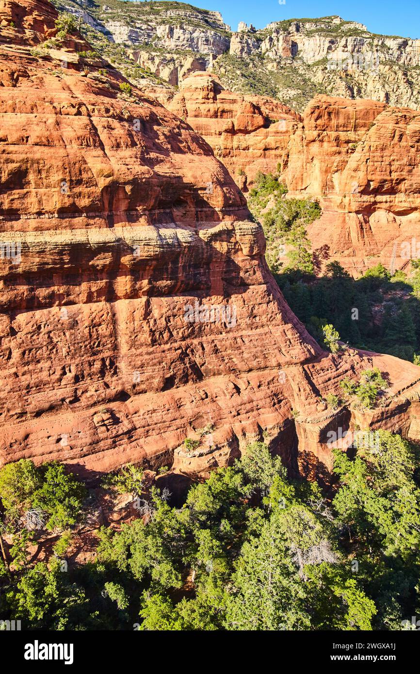 Aerial View of Sedona Red Rock Formations and Lush Canyons Stock Photo ...