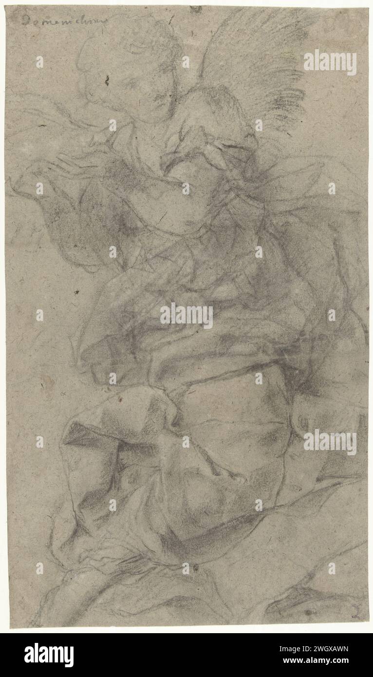 Study of a floating angel, Domenichino, 1613 - 1623 drawing paper ...