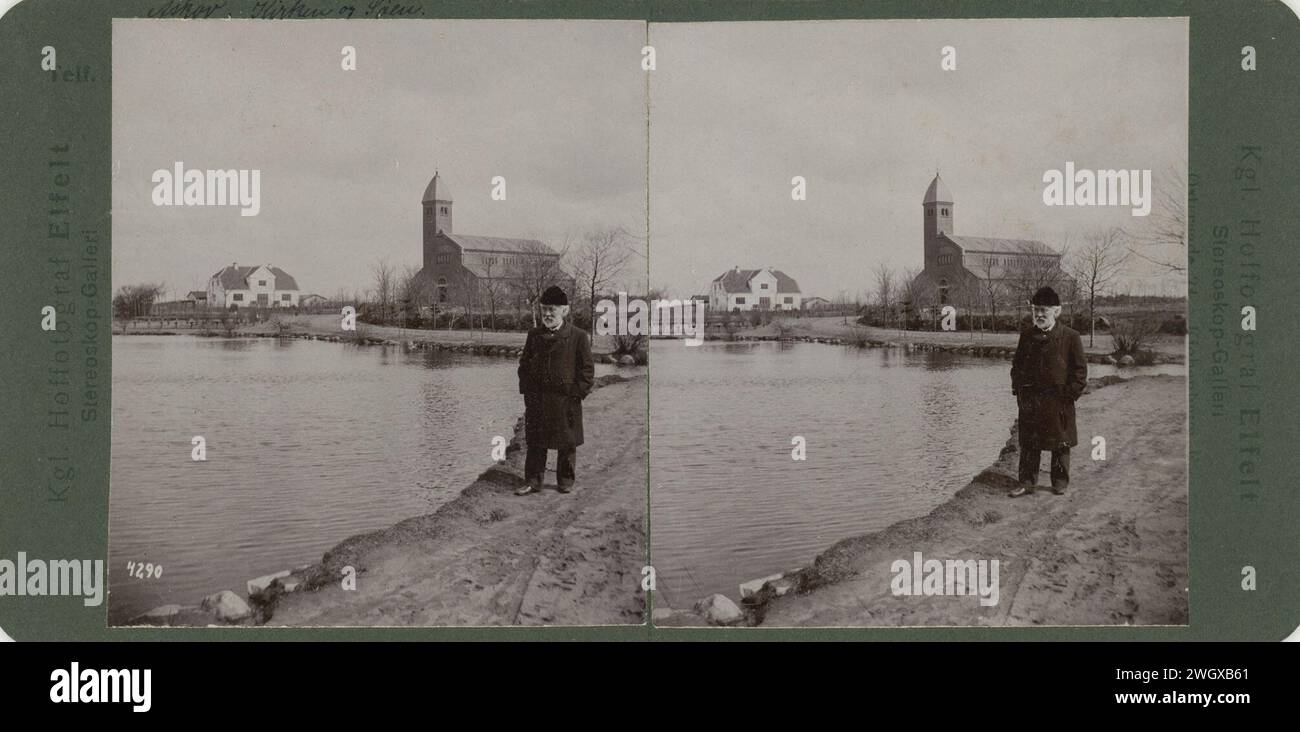 Askov Kirke ved søen i 1903 Stock Photo - Alamy