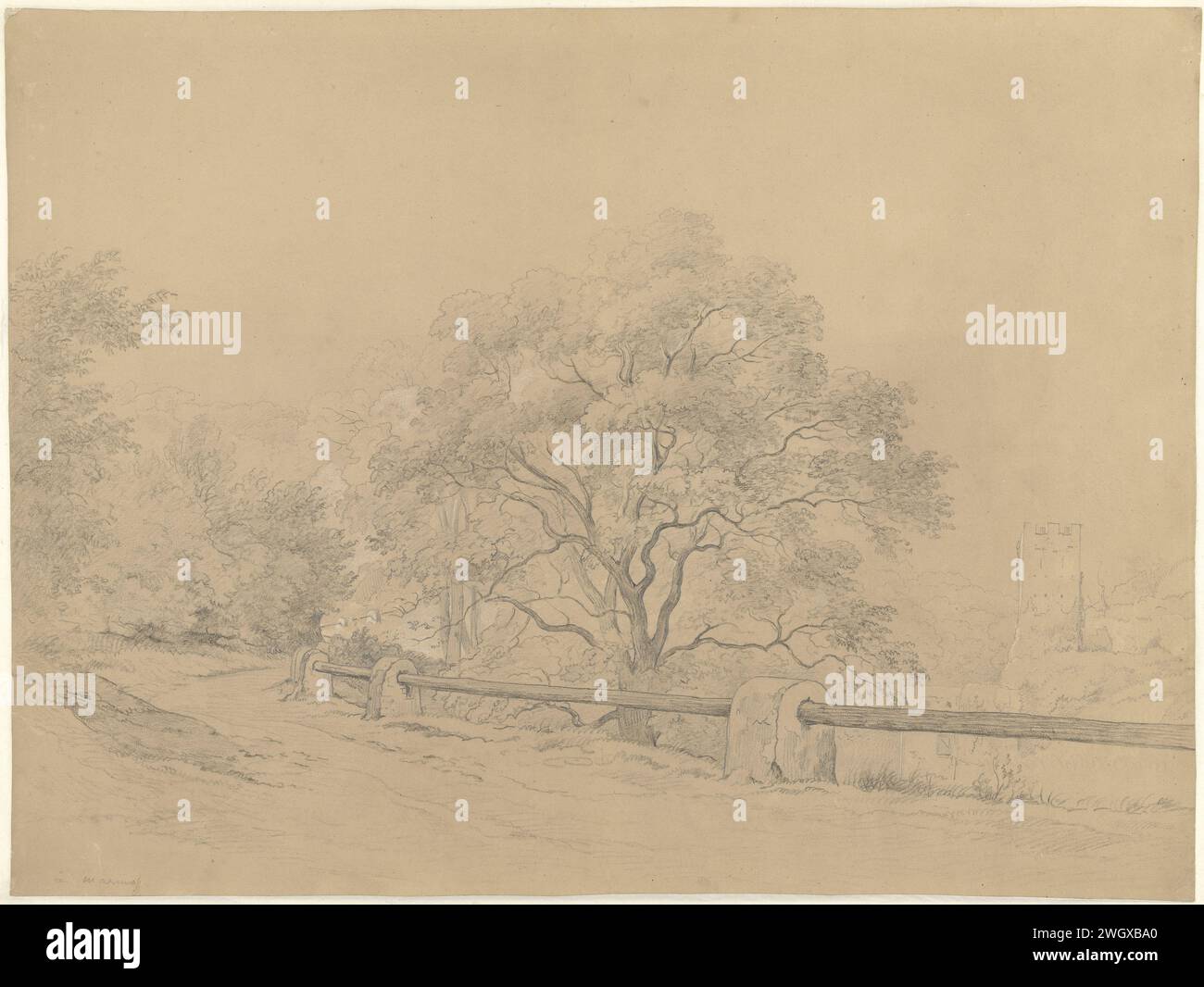 Landscape with road at Marino, Abraham Teerlink, 1786 - 1857 drawing ...