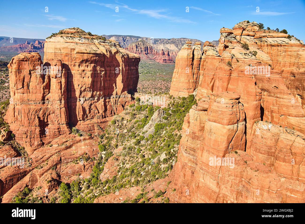Aerial View of Sedona Red Rock Cliffs and Desert Vegetation Stock Photo ...