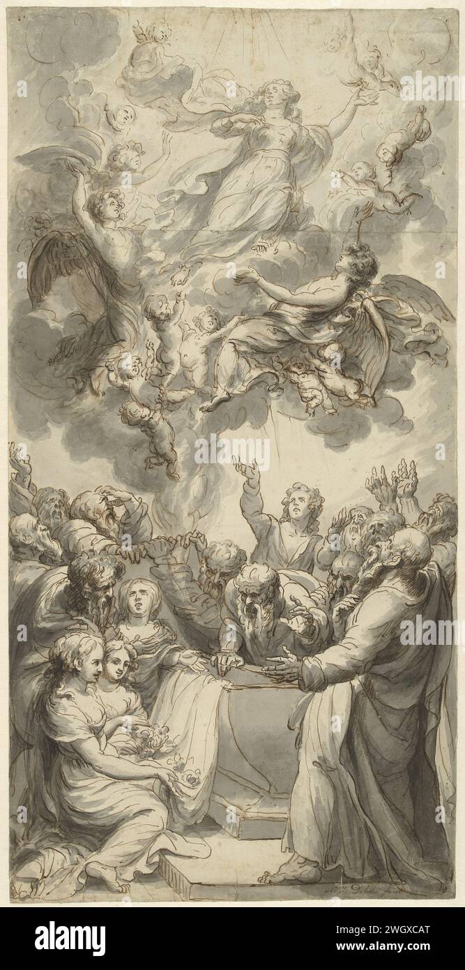 The Ascension of Maria, Nicolas Joseph Delin, 1751 - 1803 drawing paper ...