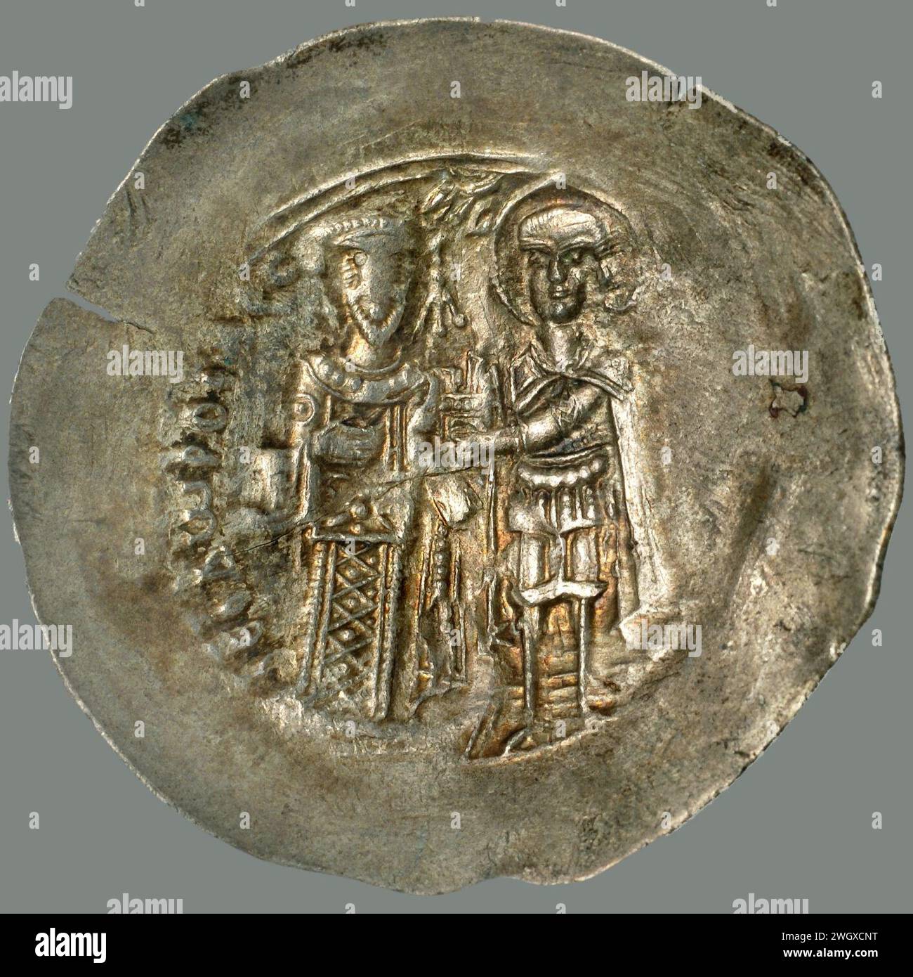 Aspron trachy of Theodore Komnenos-Doukas Stock Photo - Alamy