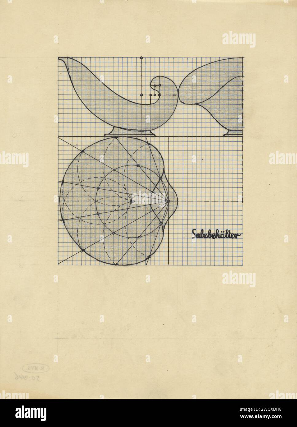Design for a salt barrel, Mathieu Lauweriks, 1874 - 1932 drawing ...