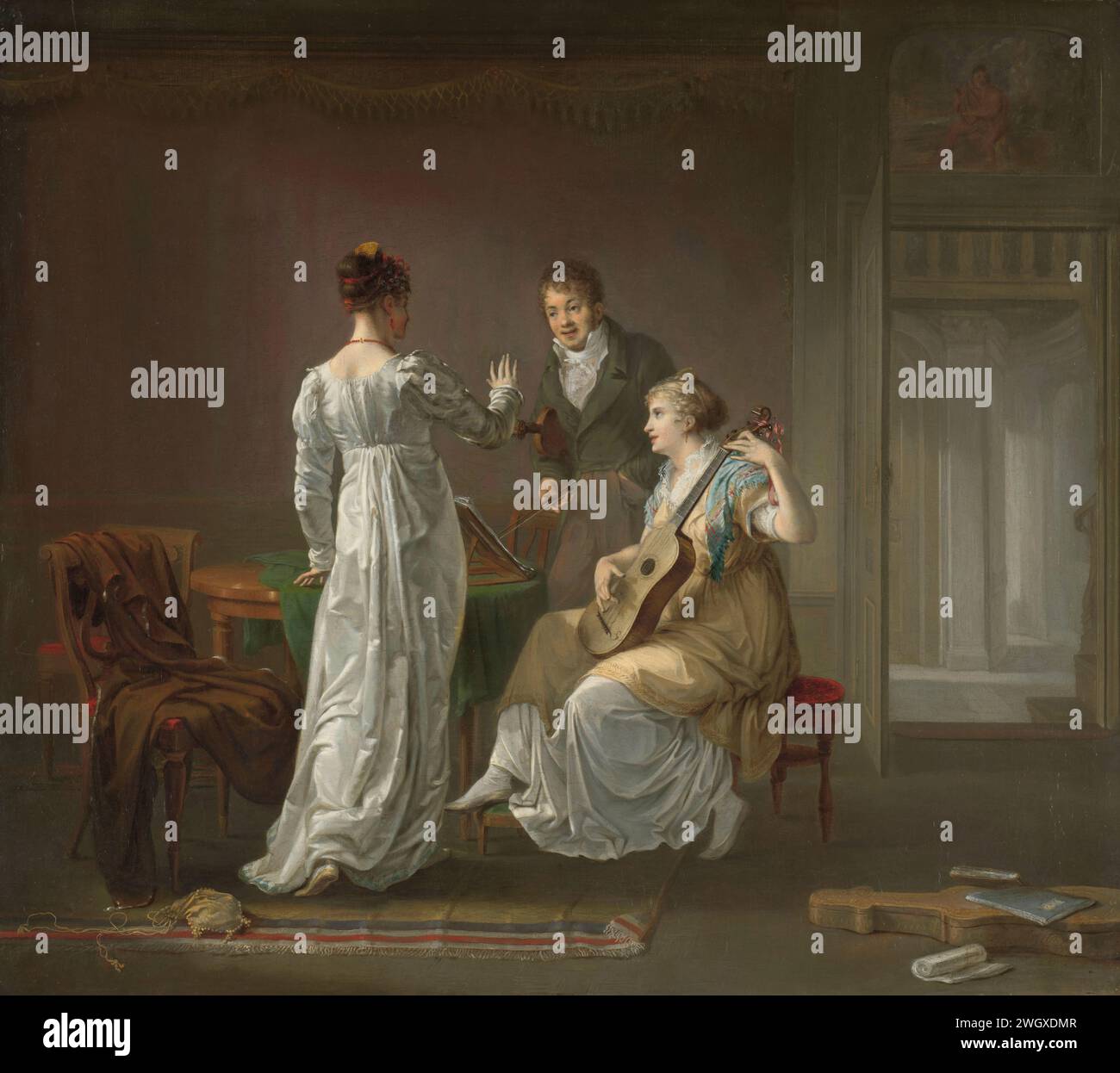 Woman oil painting guitar hi-res stock photography and images - Alamy