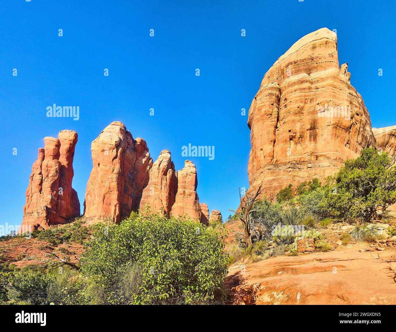 Sedona Red Sandstone Formations and Blue Sky Panorama Stock Photo - Alamy