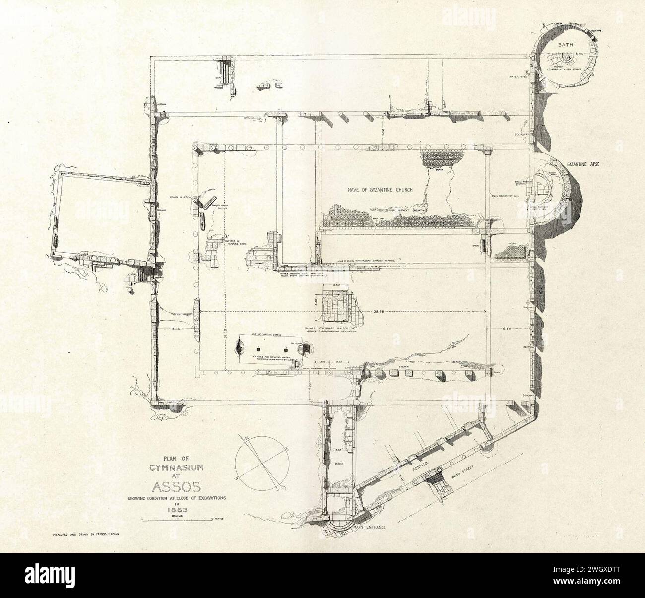Assos, state plan of the gymnasium (Investigations at Assos, p171 Stock ...