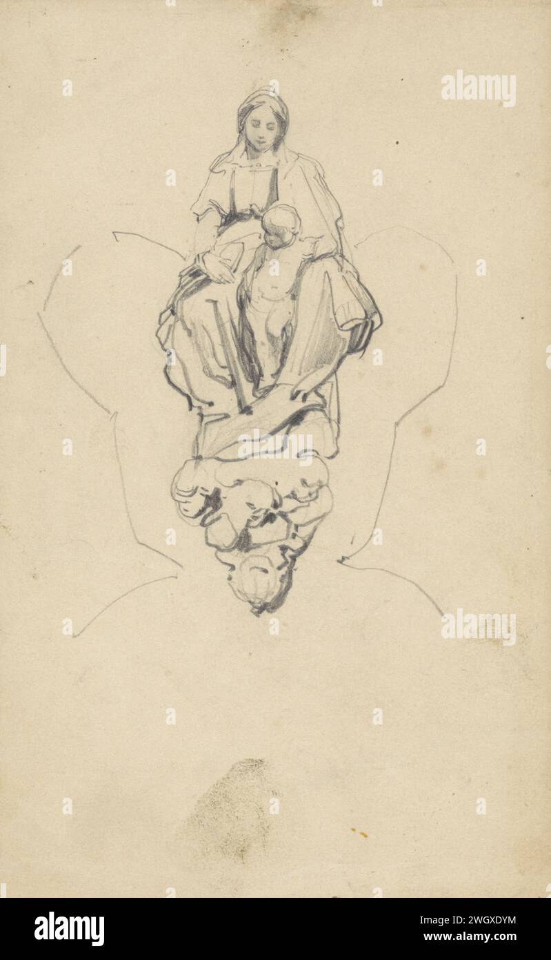 Study of a sculpted Madonna with Kind Op Wolken, Johannes Bosboom, 1827 ...