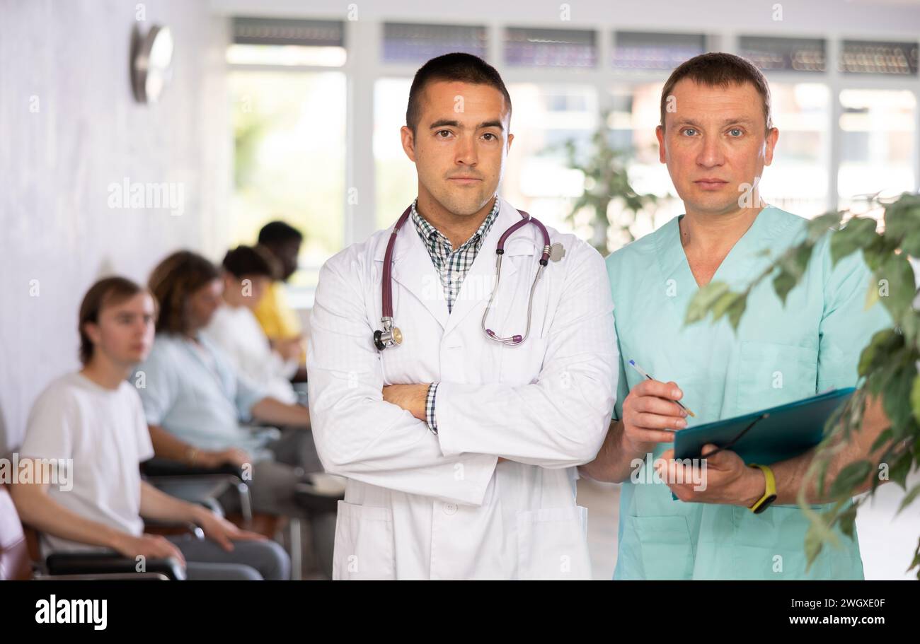 Portrait of two male doctors Stock Photo - Alamy