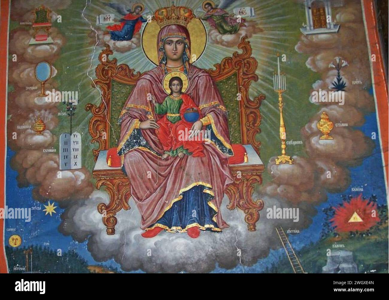 Assumption Of Mary Church Mary Queen Of Heaven Fresco Stock Photo Alamy