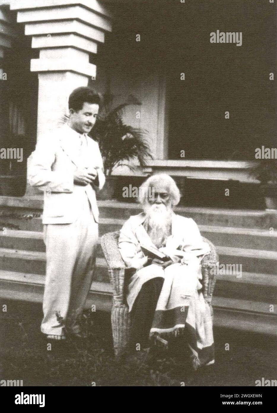 Astronomer Karel Hujer with Rabindranath Tagore in 1935 Stock Photo - Alamy