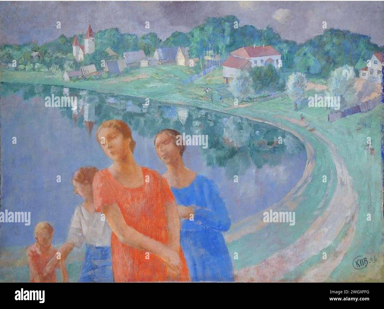 At Shuvalovo by Petrov-Vodkin (1926, GRM Stock Photo - Alamy