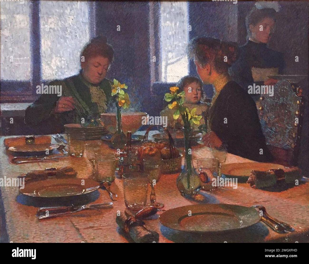 At the Lunch Table by Carl Moll, 1901 Stock Photo - Alamy