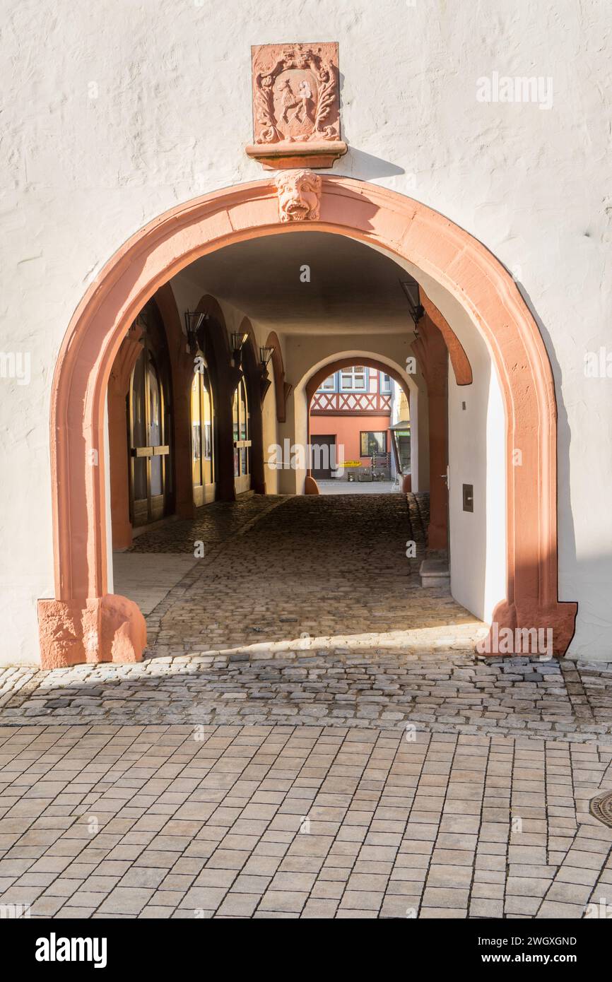 Archway with passage in the german city called Dettelbach Stock Photo ...