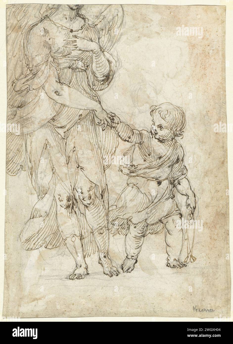 Tobias in De Engel, Antonio Maria Viani, 1570 - 1629 drawing paper ...