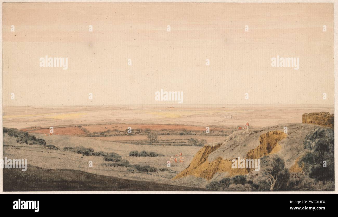Landscape, 1878 - 1943 drawing England paper. watercolor (paint) brush ...