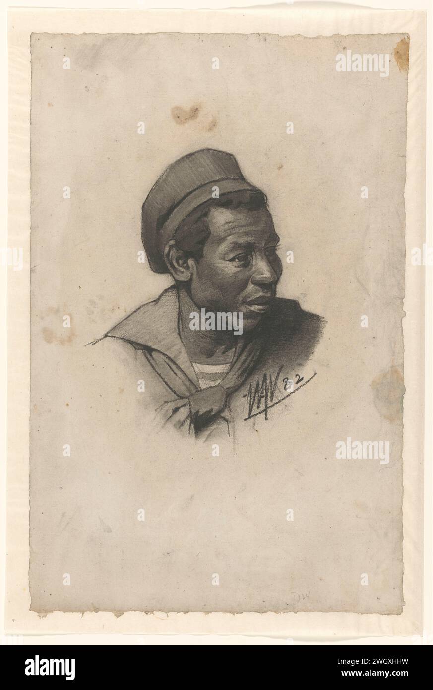 Black sailor, Willem Witsen, 1882 drawing paper. chalk anonymous ...