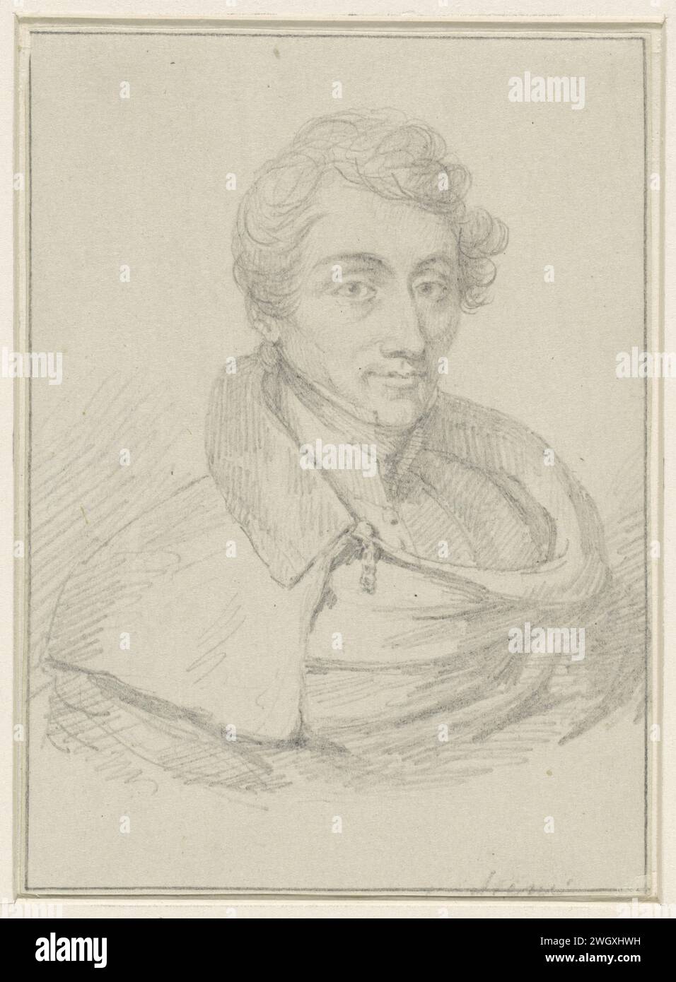 Self -portrait, Augustus van der Steene, 1813 - 1870 drawing paper ...