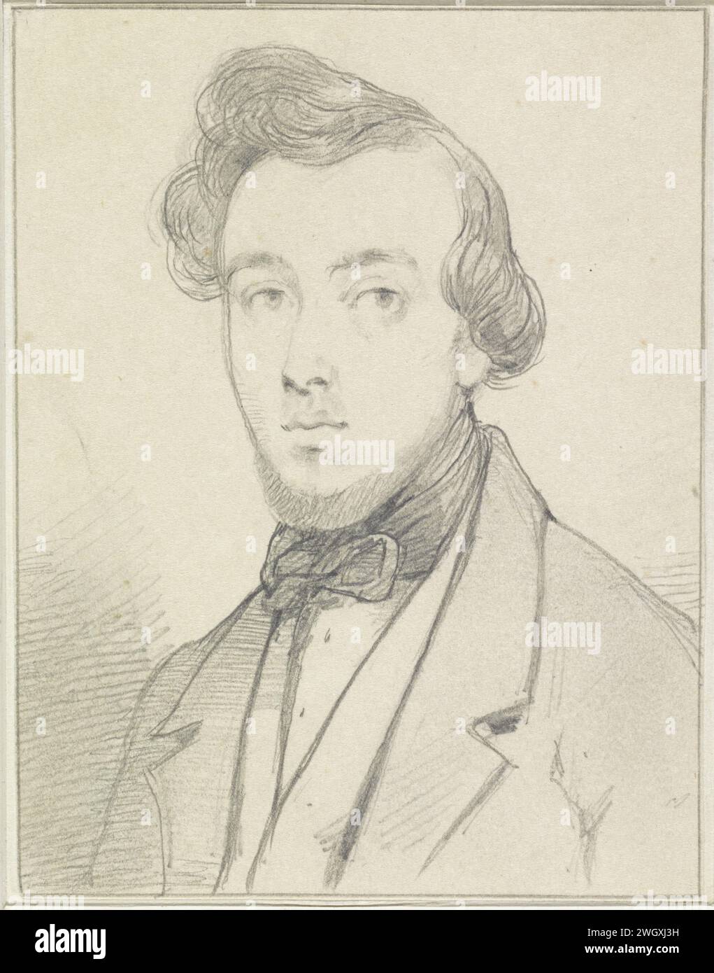 Self -portrait, Abraham van Pelt, 1825 - 1895 drawing paper. pencil ...